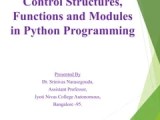 Control Structures Functions And Modules In Python Programming Pdf