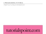 C Programming Tutorial Pdf