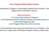 C Program To Write C Program Without Using Main Function Pptx