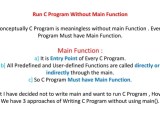C Program To Write C Program Without Using Main Function Ppt