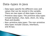Data Types In Java Pptx Programming Languages Computing