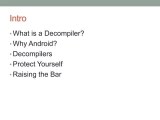 Decompiling Android Pptx Operating Systems Computer Software And