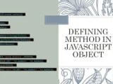 Defining Method In Javascript Object Pptx