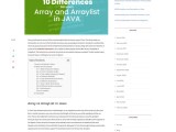 10 Differences Between Array And Arraylist In Java Pdf