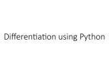 Differentiation Using Python Which Will Help Pptx