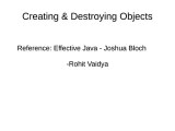 Effective Java Creating And Destroying Objects Odp