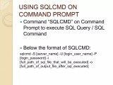 Execute Sql Query Or Sql Command Sql Server Using Command Prompt Ppsx