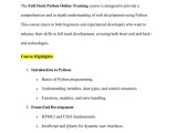 Best Full Stack Python Online Training Course Nareshit Pdf