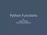 Python Advance Tutorial Advance Functions Ppt
