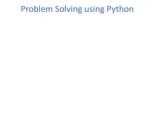 Fundamentals Of Problem Solving Using Python Pptx