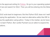 Install Python Ide And Start On Python Programming Pptx