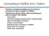 Interface Python With Mysql Connectivity Pptx