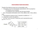 Intermediate Code Generation Pptx
