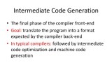 Intermediate Code Generation In Compiler Design Pdf Programming