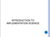 Introduction Lecture For Implementation Science Pptx