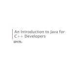 Intro To Java For C Developers Ppt