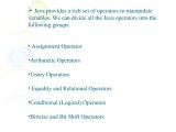 Java Operators Ppt