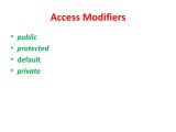 Java Access Modifiers Ppt
