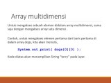 Slide Presentasi Kuliah Java Array Implementation Ppt