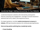 Javascript Magic Adding Interactivity To Your Website Pdf