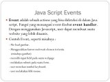Java Script Events Ppt