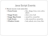 Java Script Events Ppt