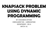 Knapsack Problem Using Dynamic Programming Ppt