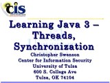 Learning Java 3 Threads And Synchronization Ppt