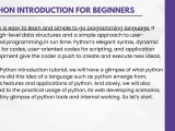 Learn Python Python Introduction For Beginners Pdf