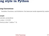 Python Programming Lecture 2 Coding Style In Python Pdf