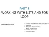 Part 3 Python Tutorial For Loop In Python With Examples Ppt