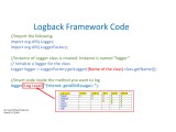 Java Programming Logback Framework Code Ppt