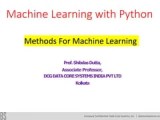Machine Learning With Python Methods For Machine Learning Pptx