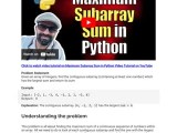 Maximum Subarray Sum In Python Pdf