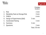 Reducing Product Development Risk With Reliability Engineering Methods