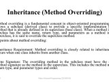 Method Constructor Method Overloading Method Overriding Inheritance