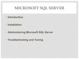 Microsoft Sql Server Database Administration Pptx