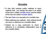 Mutable And Immutable Classes Pptx