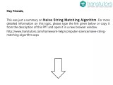 Naive String Matching Algorithm Computer Science Ppt