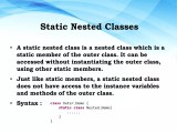 Nested Classes In Java Pptx
