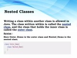 Nested Classes In Java Pptx