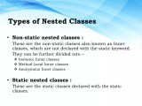 Nested Classes In Java Pptx