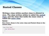 Nested Classes In Java Pptx