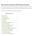 Nlp Tutorial Using Python Nltk Simple Examples Pdf