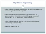 Object Oriented Vs Object Based Programming Ppt