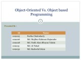 Object Oriented Vs Object Based Programming Ppt