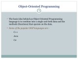 Object Oriented Vs Object Based Programming Ppt Programming