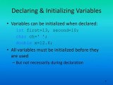 Object Oriented Programming 10 Variables Input And Output Pptx