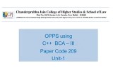Object Oriented Programming Using Bca 209 Pptx