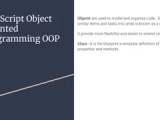 Javascript Objects And Oop Programming With Javascript Pptx